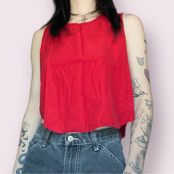 marnie | Tops | Vintage Bright Red Tank Top | Poshmark
